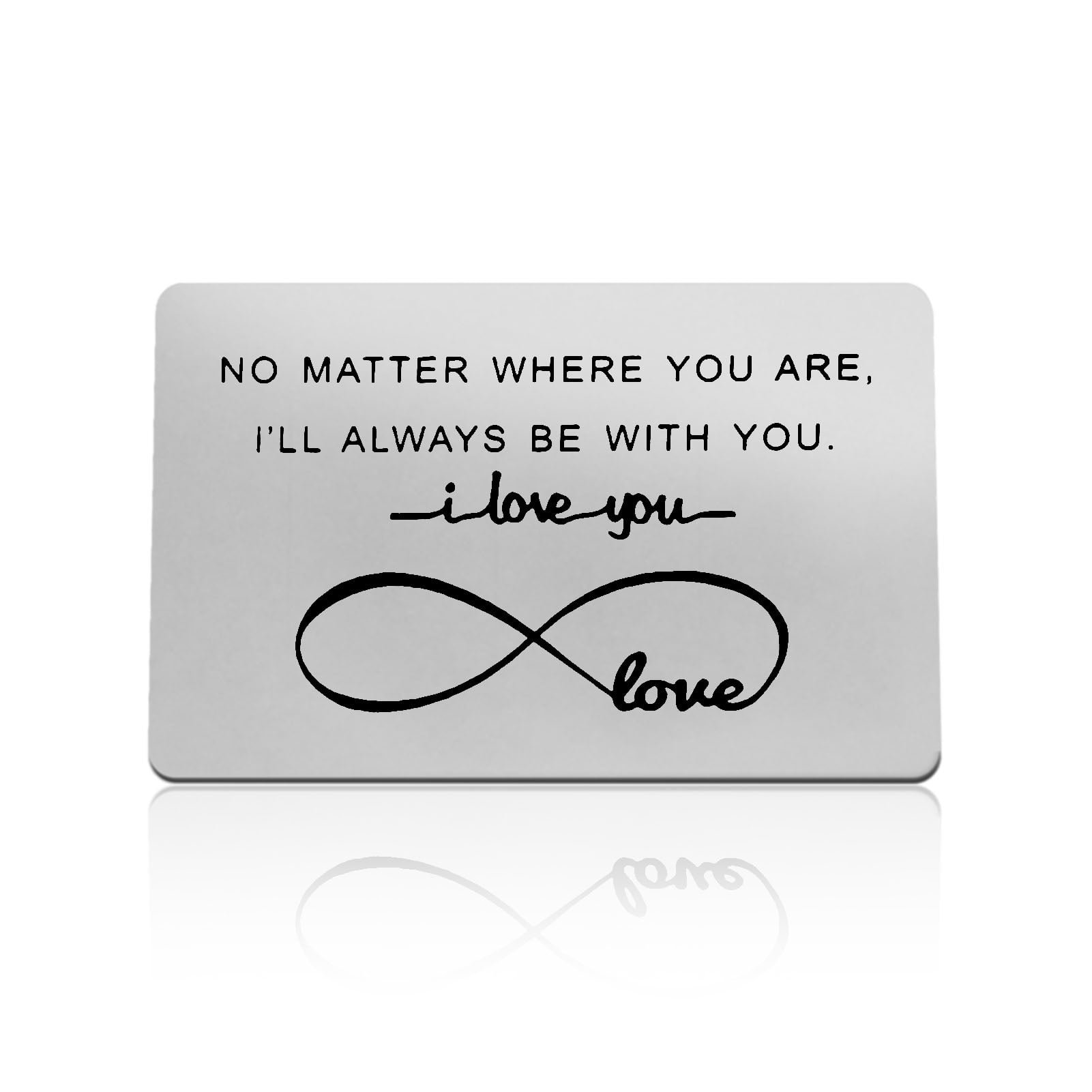 Long Distance Relationship Gift Couple Gift Engraved Metal Wallet Card ...