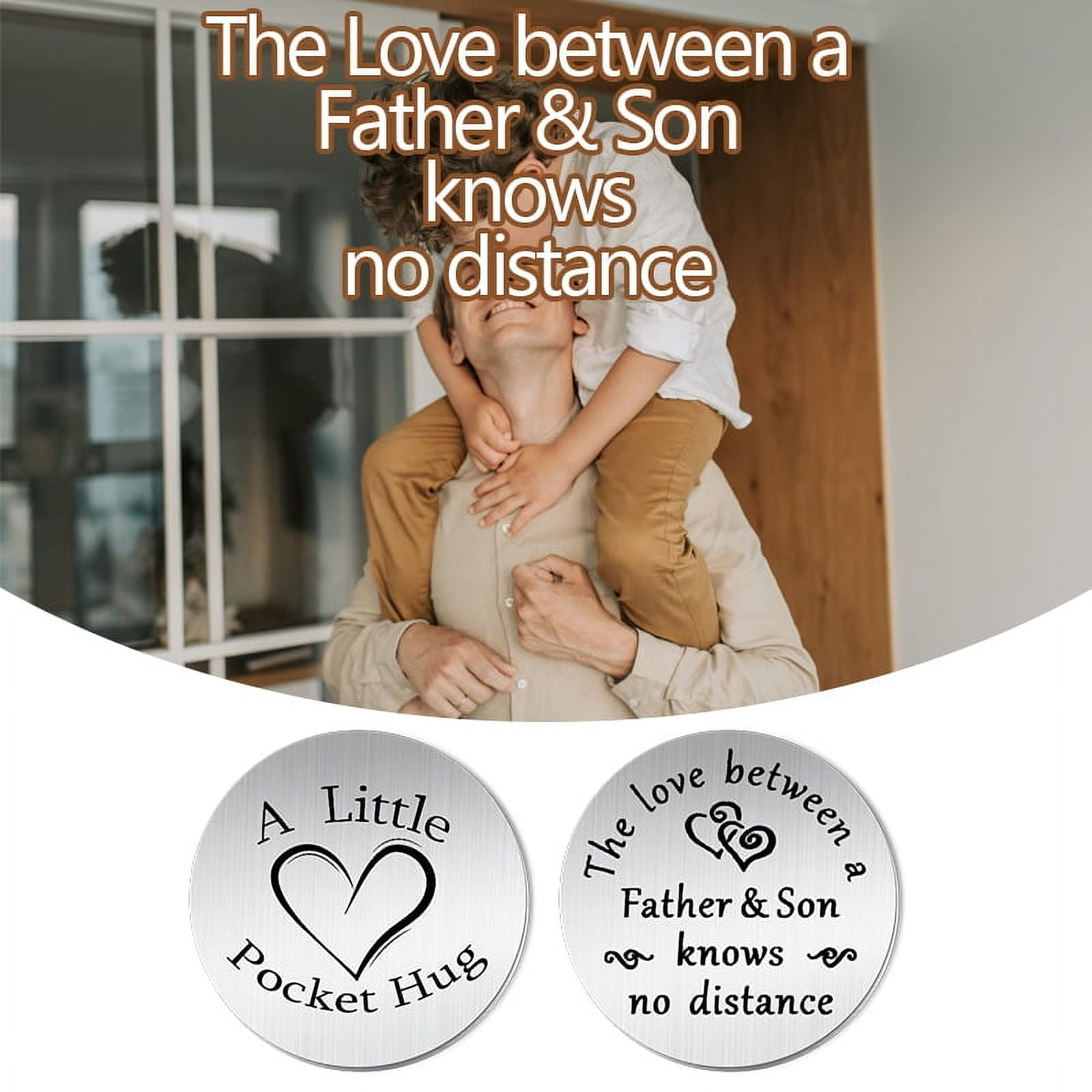 Long Distance Relationship Gifts for Father Dad Son Pocket Hug Token ...