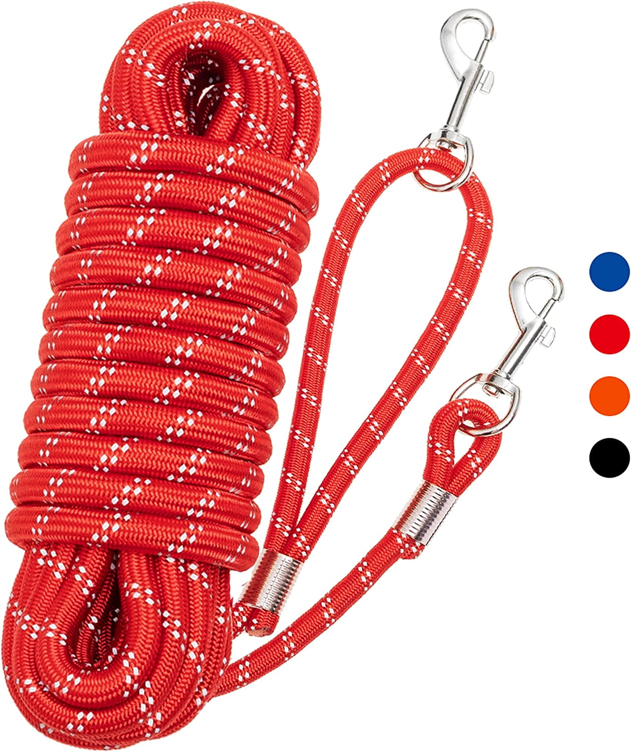 Long Dog Leash 30ft 50ft Reflective Training Heavy Duty Rope Dog Leash ...