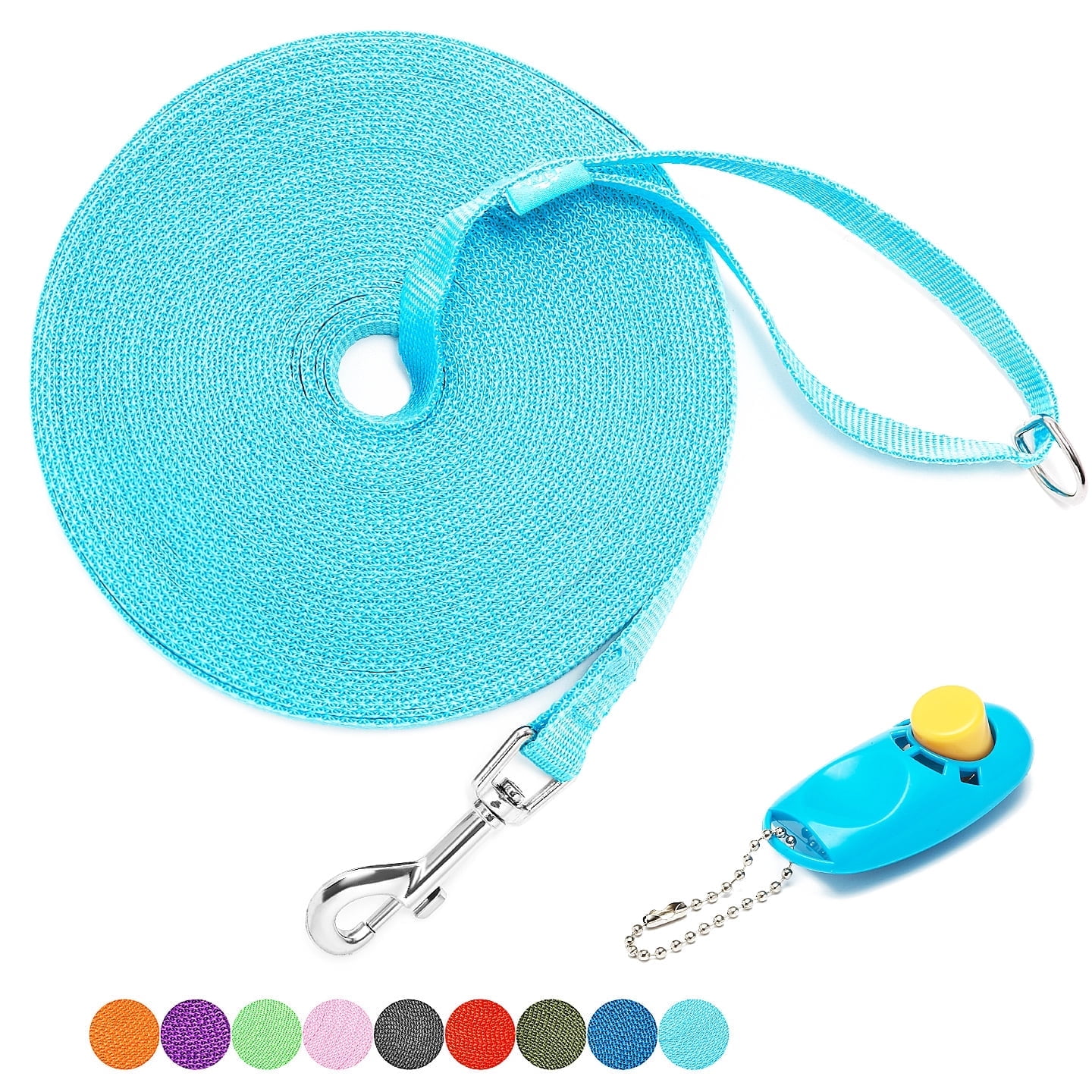Long Dog Leash with Recall Clickers for Small, Medium and Large Dogs or ...