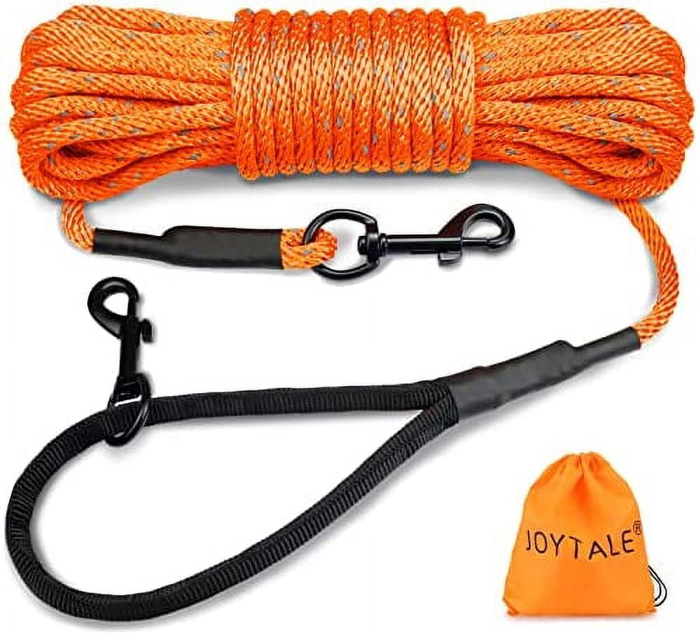 Long Dog Training Leash, 50FT Tie Out Rope Check Cord with Padded ...