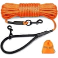 Long Dog Training Leash, 50FT Tie Out Rope Check Cord with Padded ...