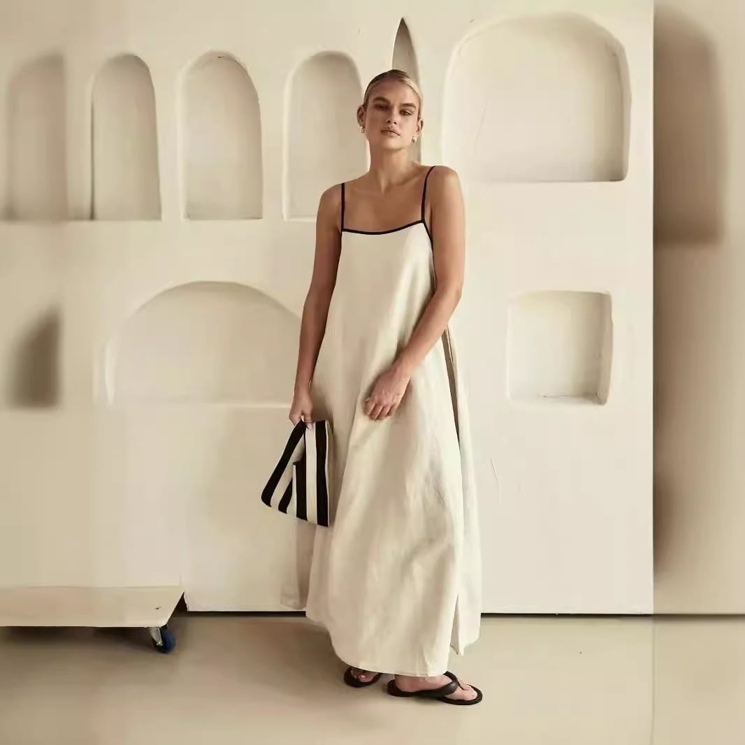 Long Dresses for Women Fashion Cotton Camisole Dress Spring and Summer ...