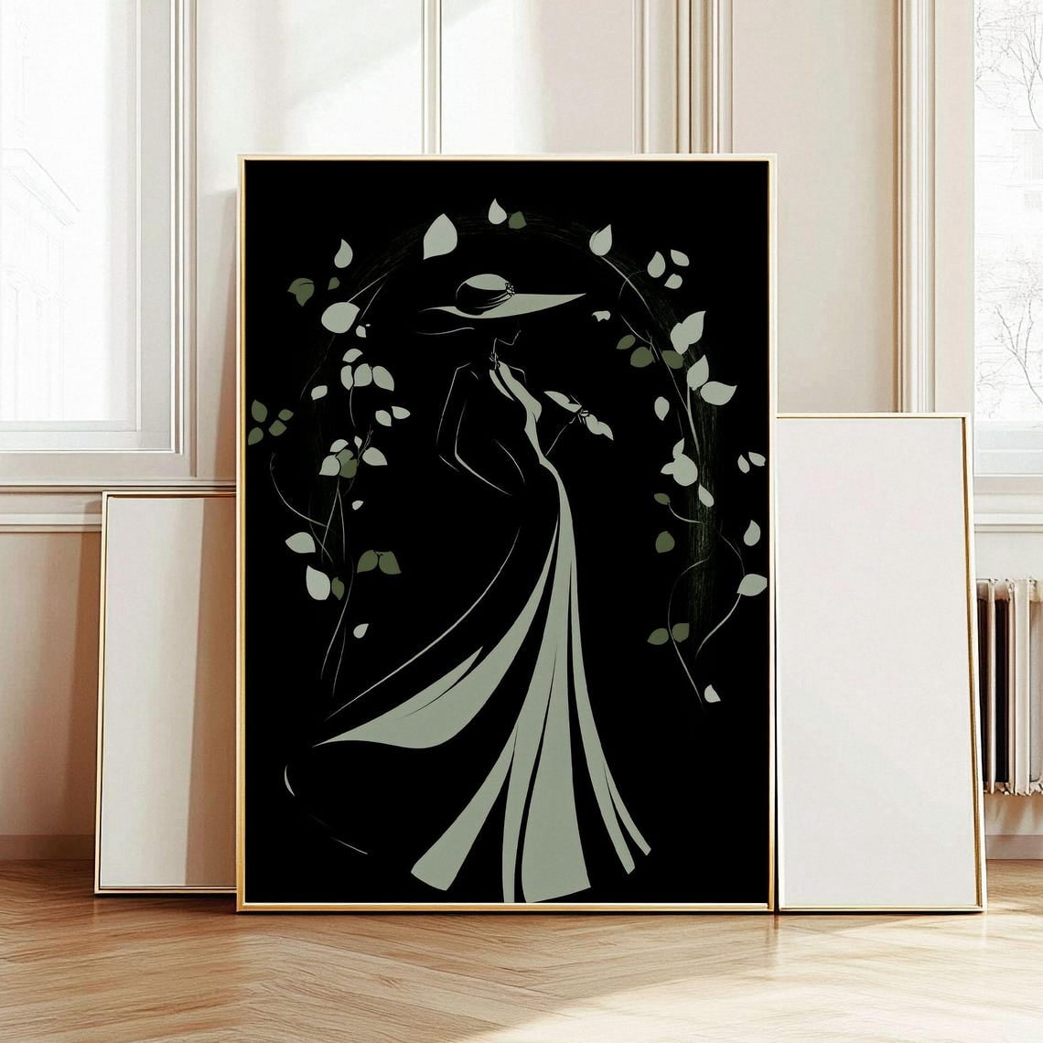 Long Evening Gown Art Print, 1950 Posters Fashion Illustration, Light ...