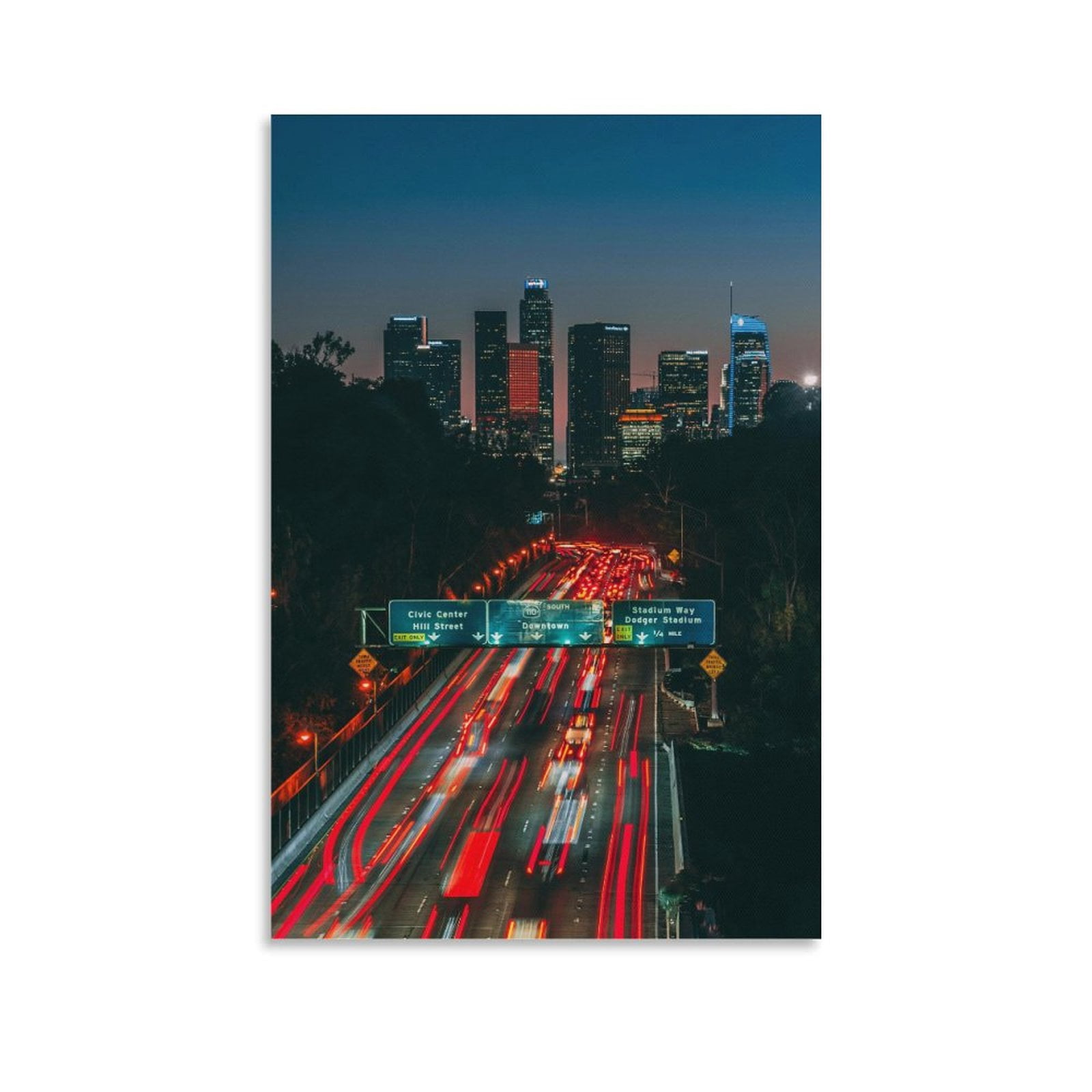Long Exposure Photography of Vehicles on The Road Poster Picture Print ...