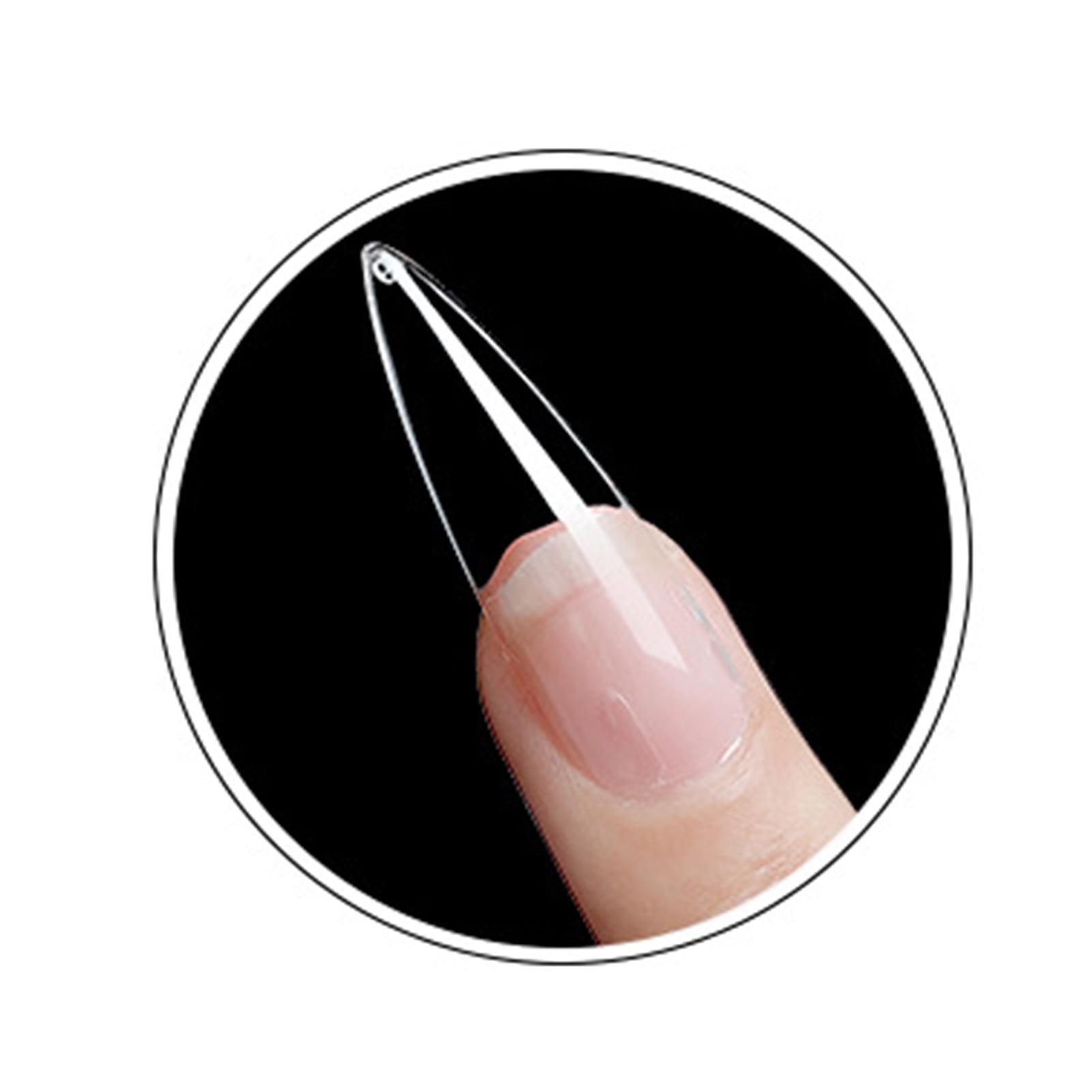 Long Fake Nails - Clear Acrylic Nails Coffin Shaped Ballerina Nails ...