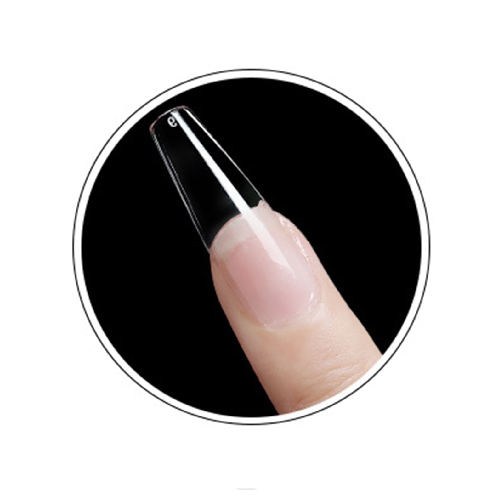 Long Fake Nails - Clear Acrylic Nails Coffin Shaped Ballerina Nails ...