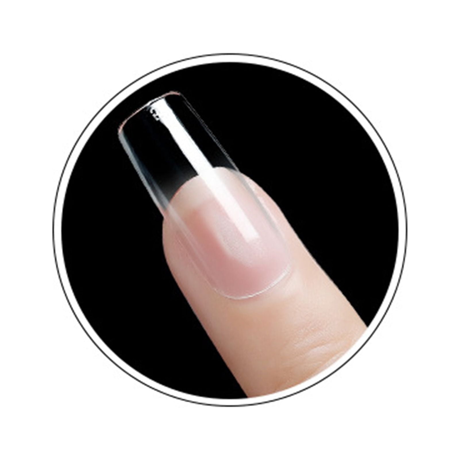 Long Fake Nails - Clear Acrylic Nails Coffin Shaped Ballerina Nails ...