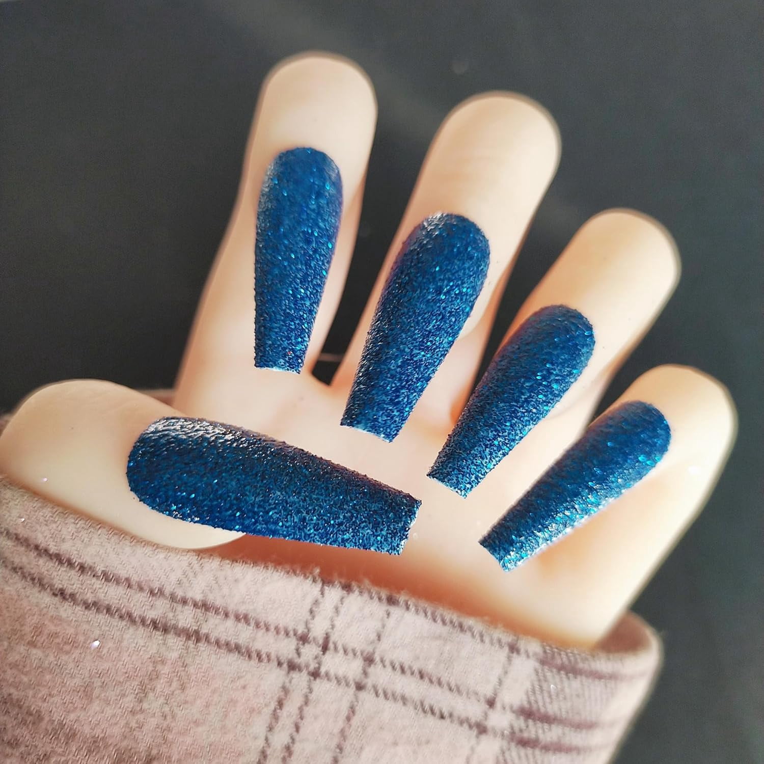 Long Fake Nails Coffin Press on Nails Ballerina Press on Nails with ...