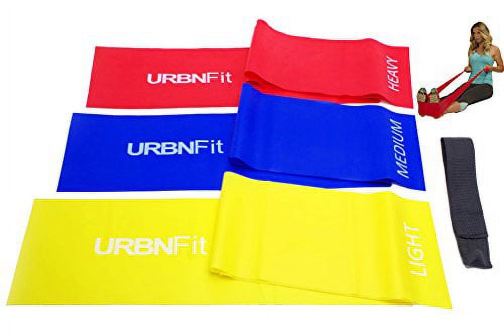 Long Fitness Bands (5 Ft) w/Door Anchor - URBNFit - 3 Pack of ...