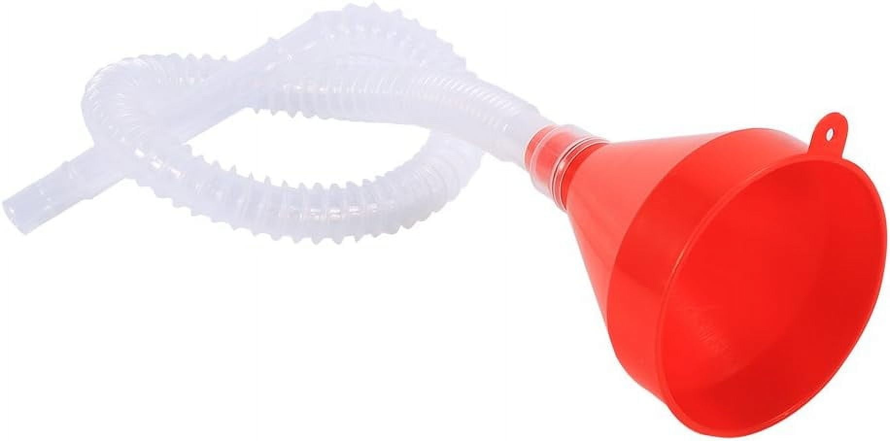 Red Funnel With Transparent Hose, Flexible Long Tube For Seamless ...