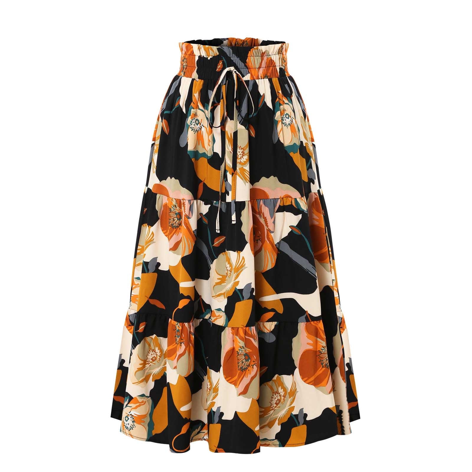 Llgiddwo Long Flowy Skirts for Women Fashion Women Casual Beach Summer ...