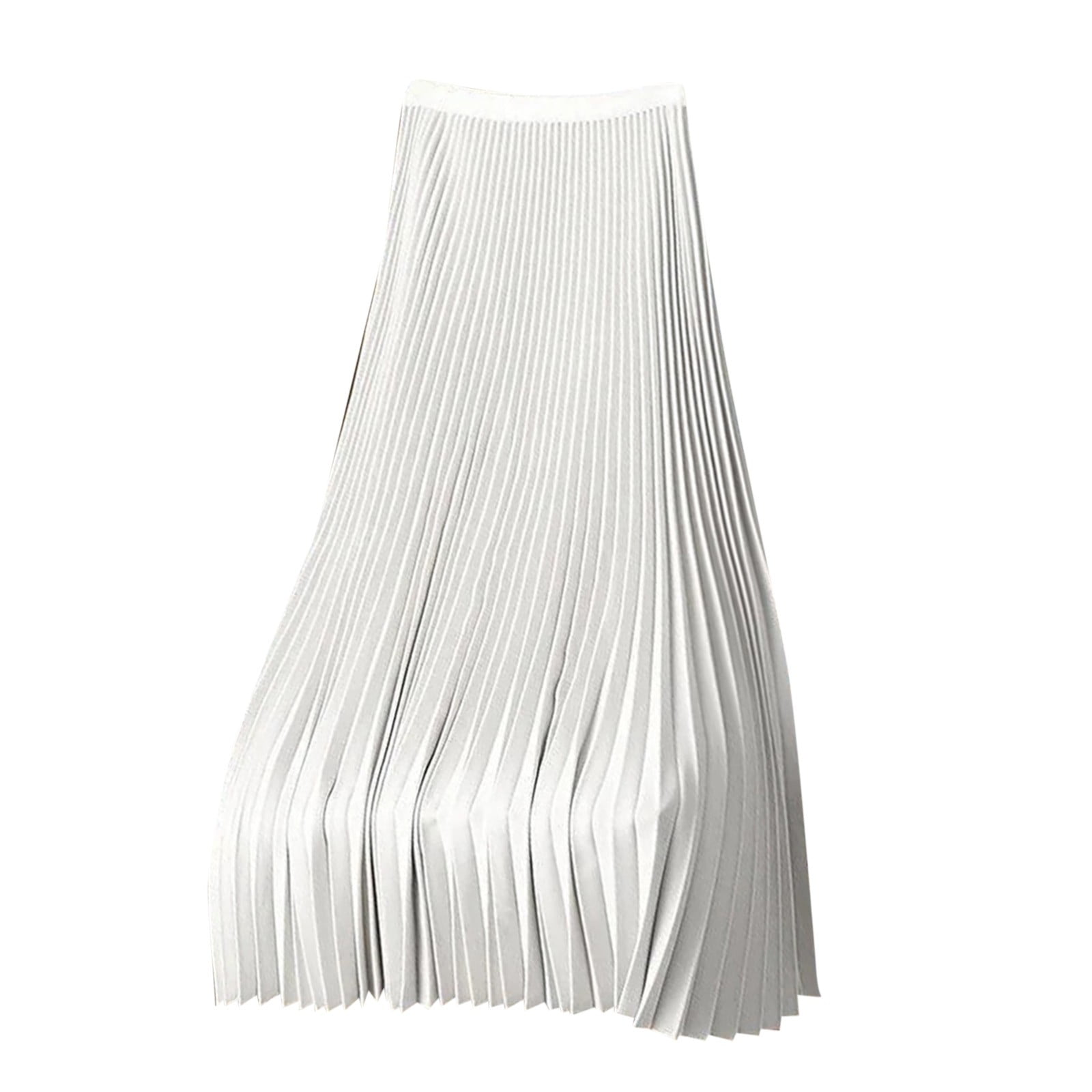 Long Flowy Skirts for Women Plain Satin Pleated Skirt Large Versatile ...