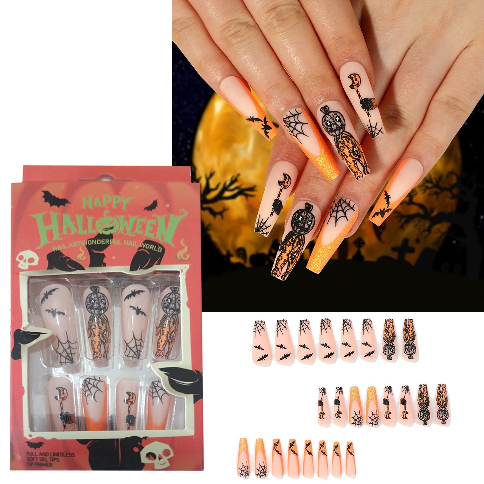 Long Full Nails Clear on Nails Medium Gel X Tips Long Coffin Coffin ...