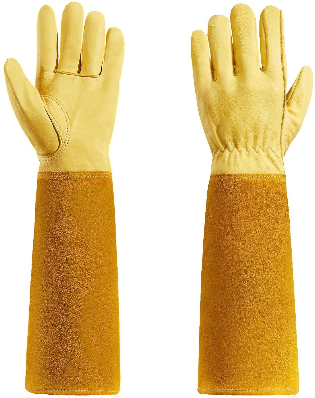 Long-Gardening-Gloves for Women/Men - Thorn Proof Cowhide Leather Rose ...