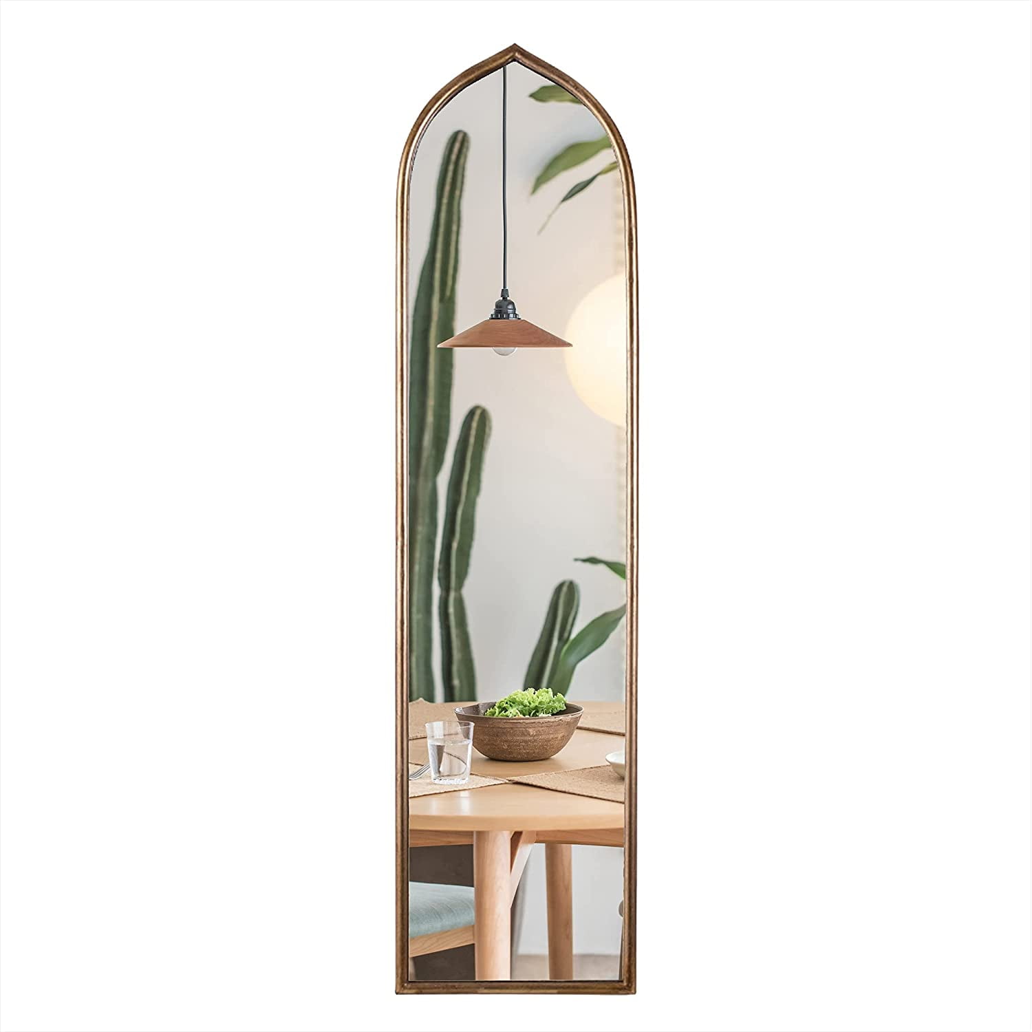 Long Gold Arched Mirror, Decorative Hanging Tall Mirror,Long Skinny ...