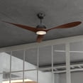 Long Grove 56 in. Black Deep Walnut Blades, Contemporary Ceiling Fan ...