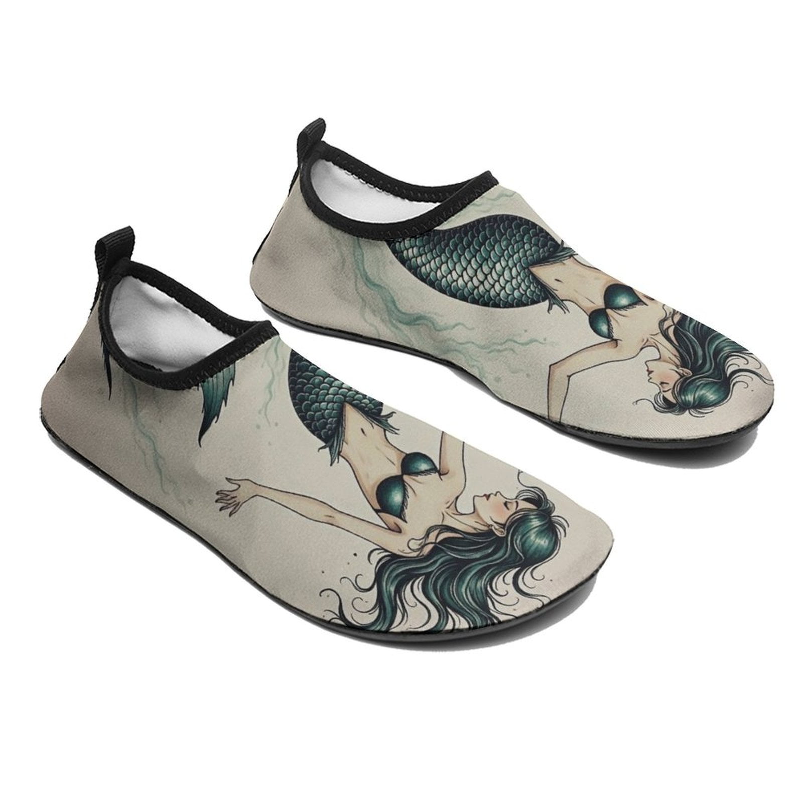 Long Hair Mermaid Water Shoes Beach Slip-on Shoes for Men Women Swim ...