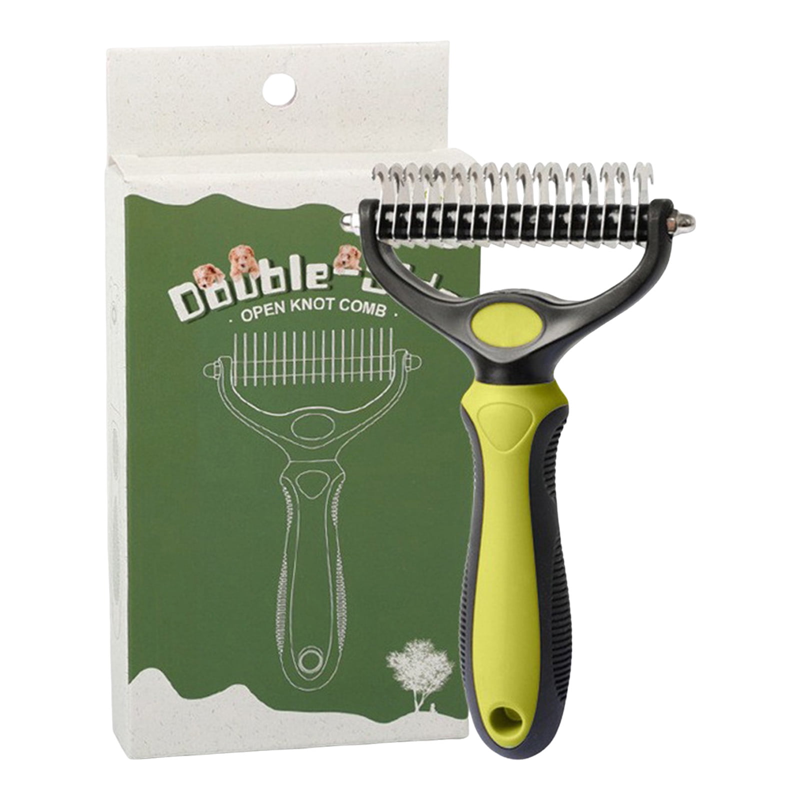 Long Hair Pet Brush Undercoat Rake Deshedding Dog Brush Removes Tangles ...