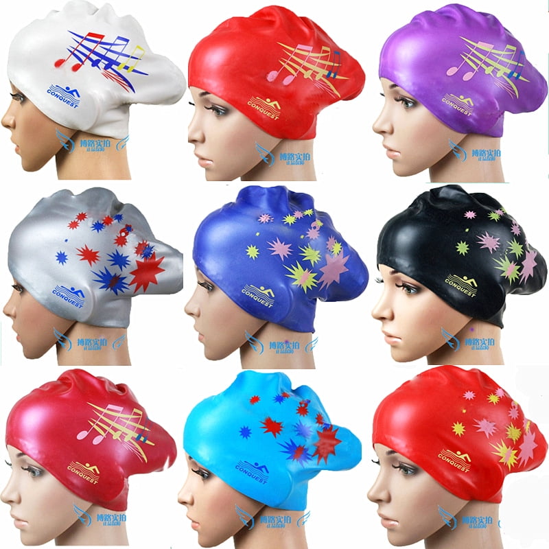 Long Hair Swimming Cap For Women Extra Large Rubber Silicone Waterproof ...