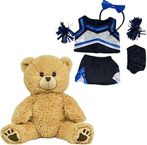 New Long Hair Teddy Bear Stuffed Toy Dressed in Metallic Royal & Black ...