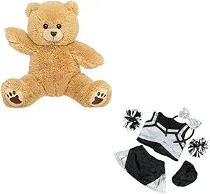 New Long Hair Teddy Bear Stuffed Toy in Metallic Silver & Black ...