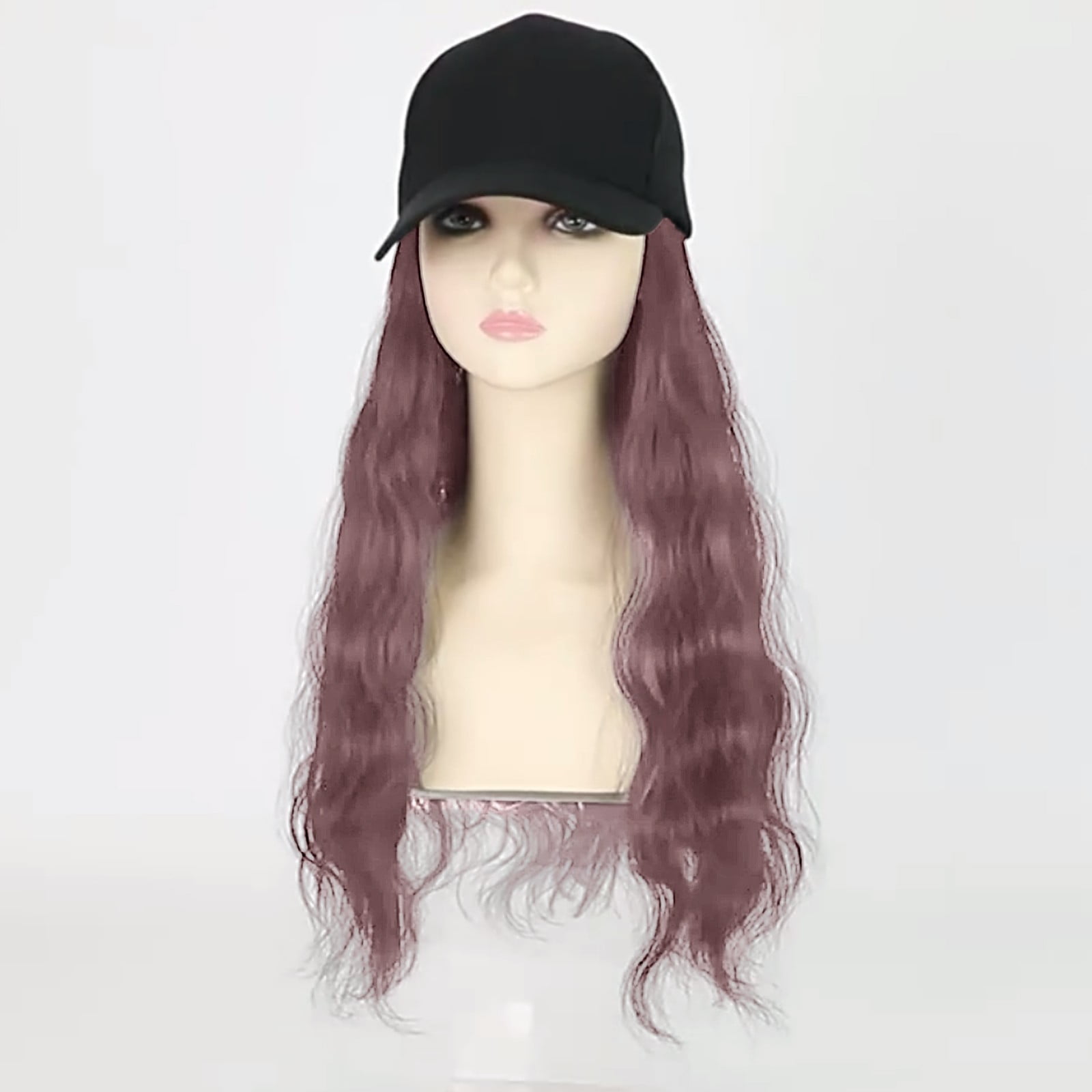 Long Hair Wig Hat Attached Adjustable Curly Baseball Cap Hair Hairstyle ...