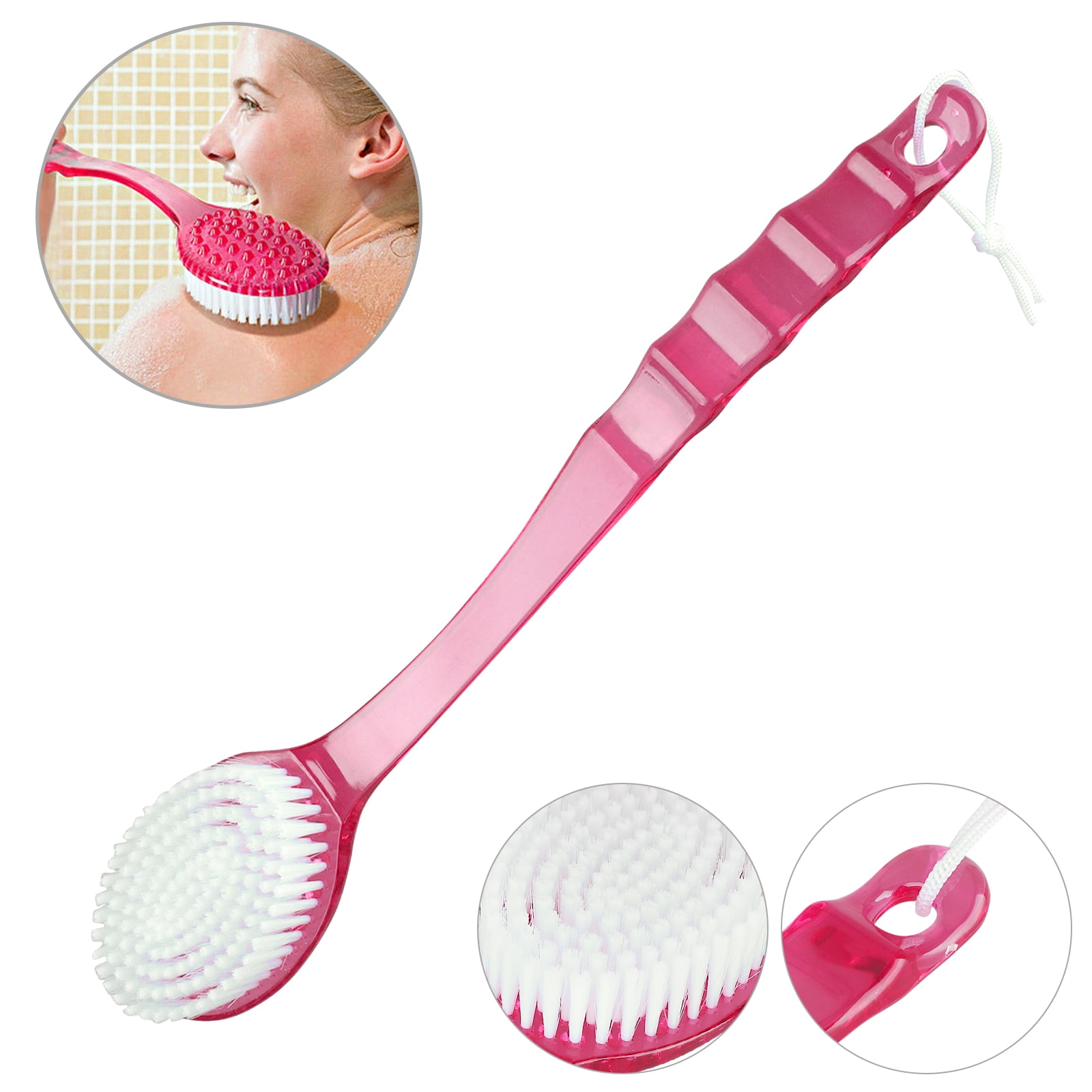 Long Handle Back Shower Brush Exfoliating Body Skin Spa Bath Soft ...