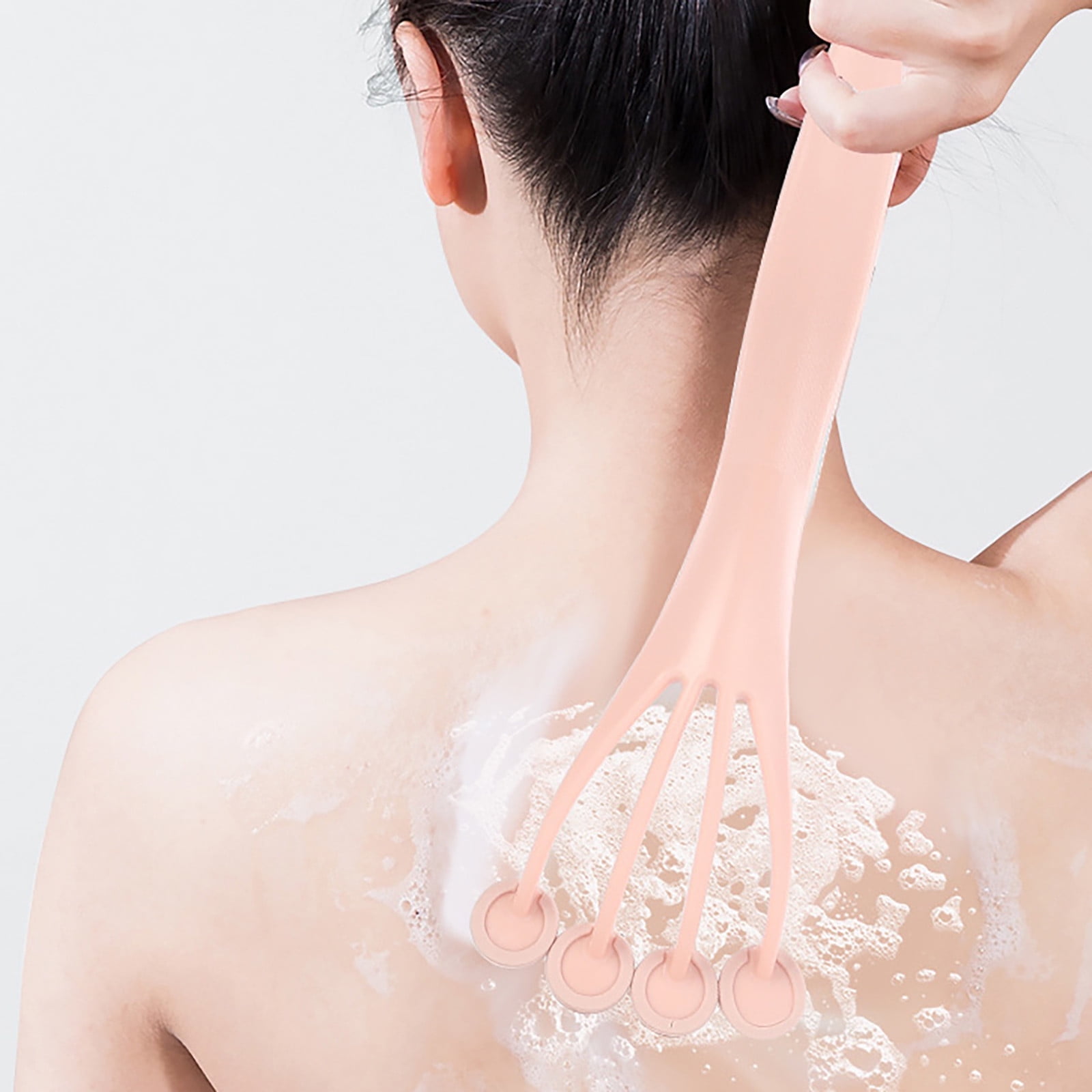 Long Handle Bath Brush Silicone Head Back Rubbing Bath Long Handle ...