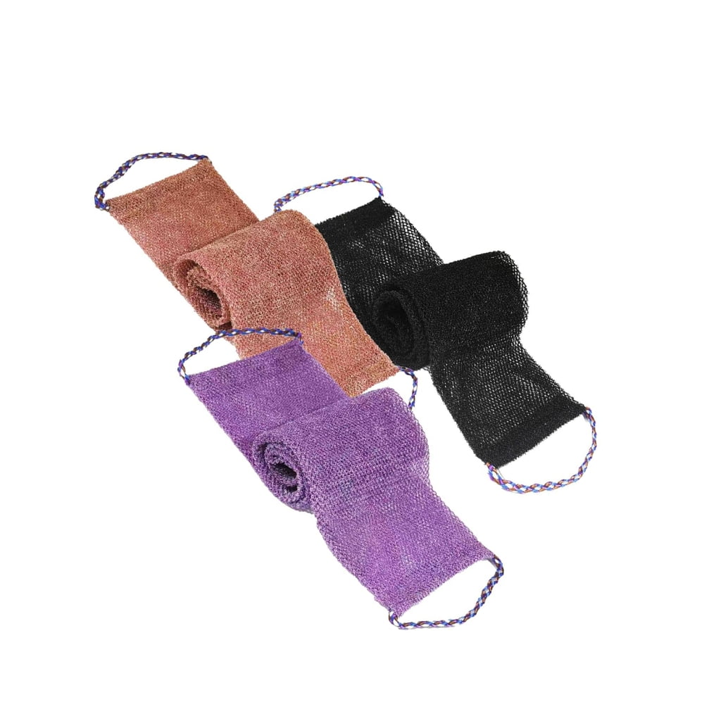 Long Handle Body Scrubber Pack of 3 Double Sided Exfoliating Sponge ...