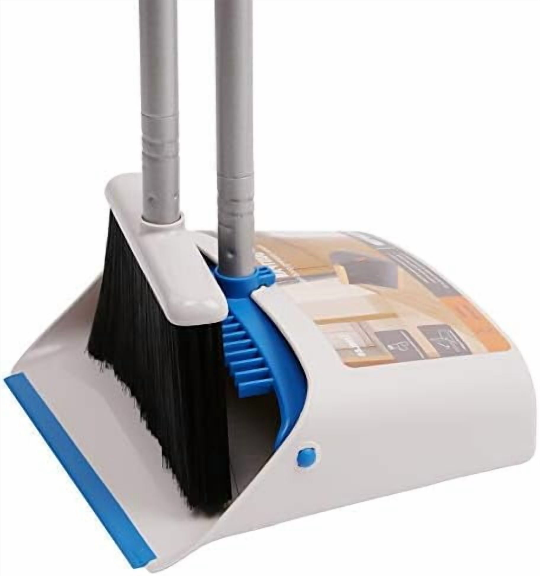 Long Handle Broom and Dustpan Set,Upright Dust Pan Combo for Home ...