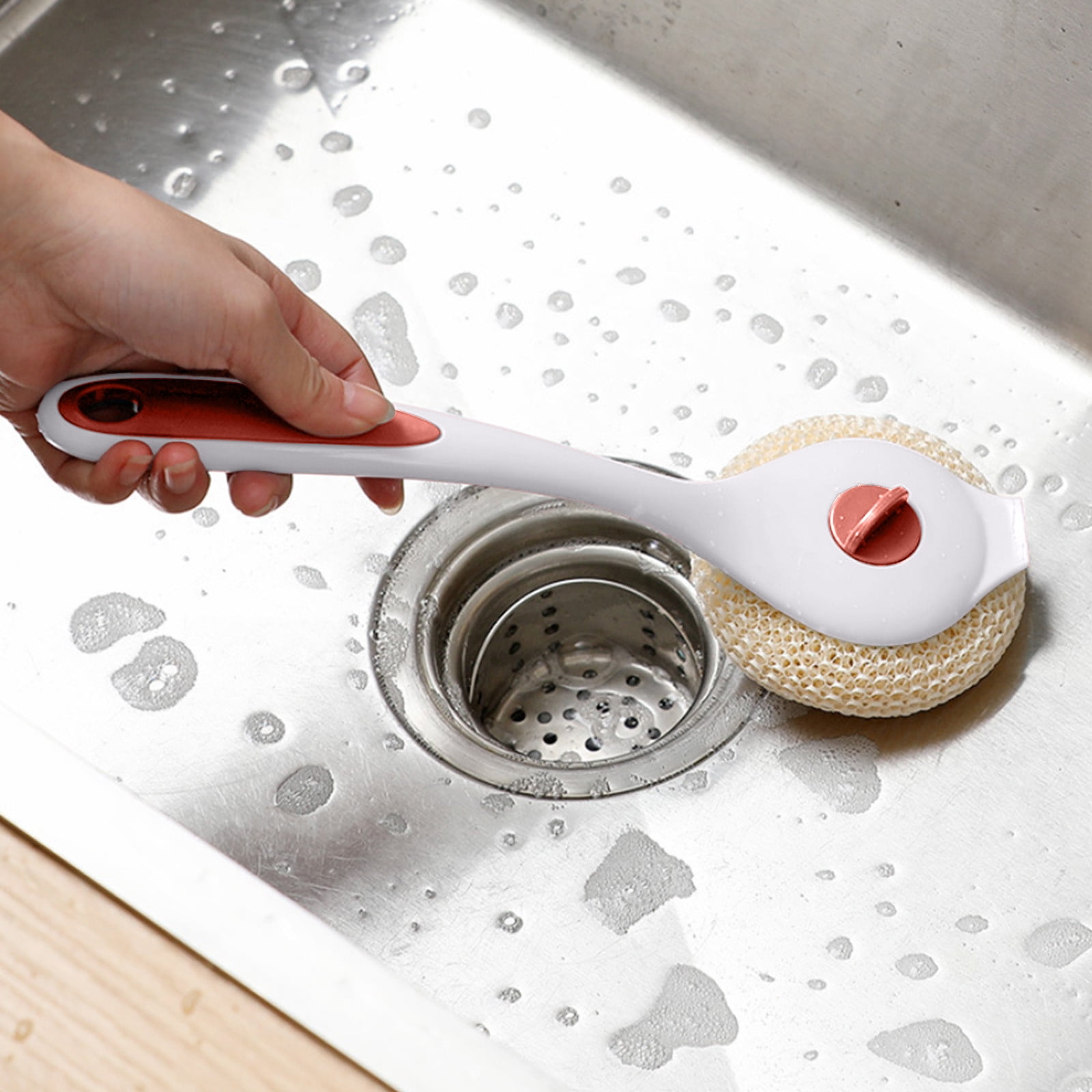 Long Handle Brush for Pots and Pans Flat Bottom Boiler & Stove Heavy ...