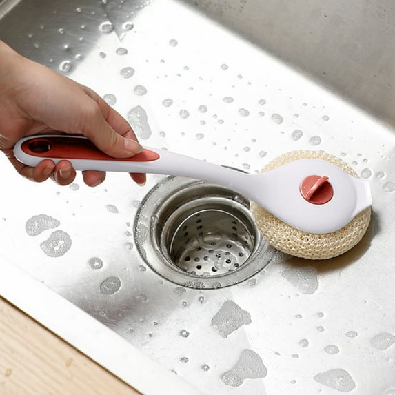 Long Handle Brush for Pots and Pans Flat Bottom Boiler & Stove Heavy ...