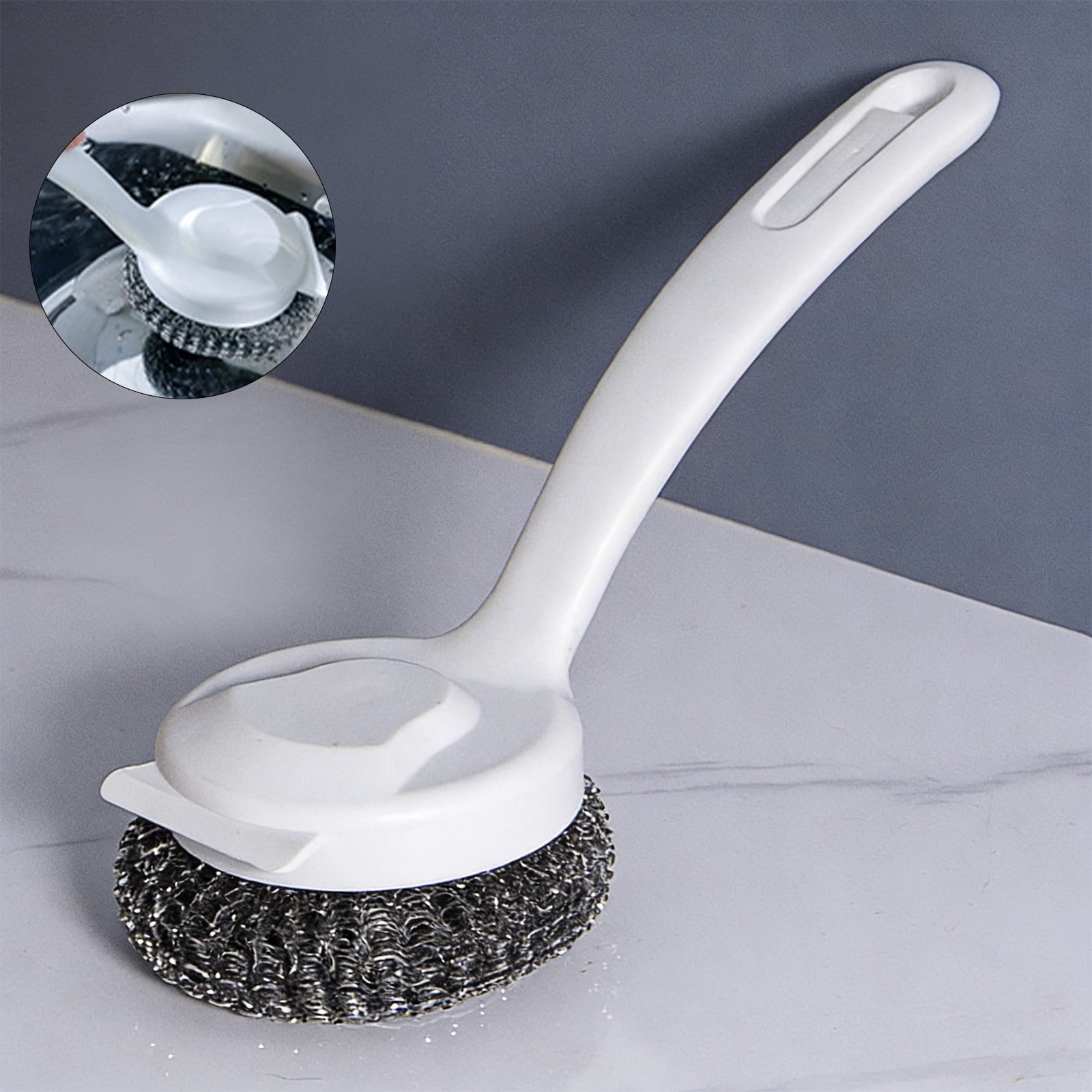 Long Handle Cleaning Brush | Dish Scrubber Kitchen | Flat Bottom Boiler ...