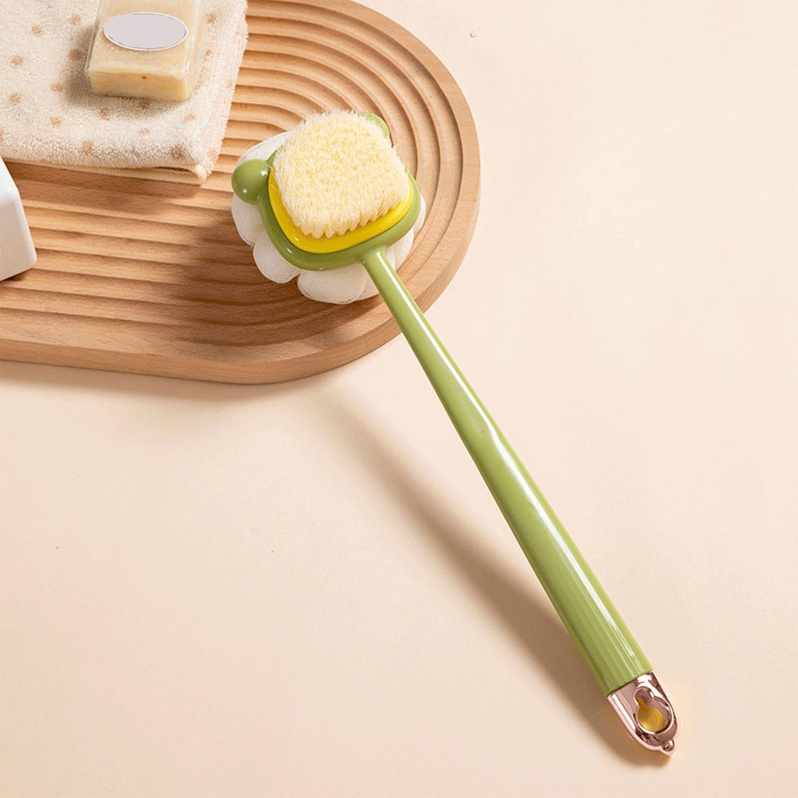 Long Handle Double Sided Scrub Brush, Soft Bristle Bath Back Brush, 2 ...