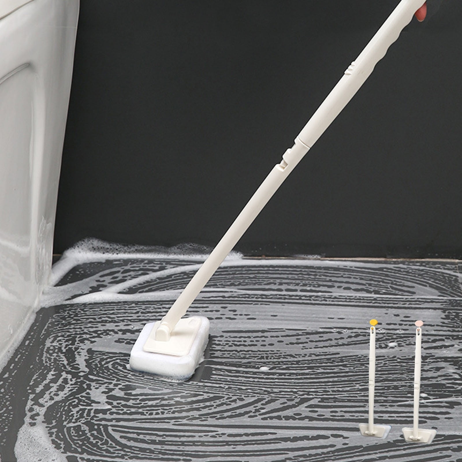 Long Handle Foldable Sponge Cleaning Brush, Bathroom Wall Tile Bathtub ...