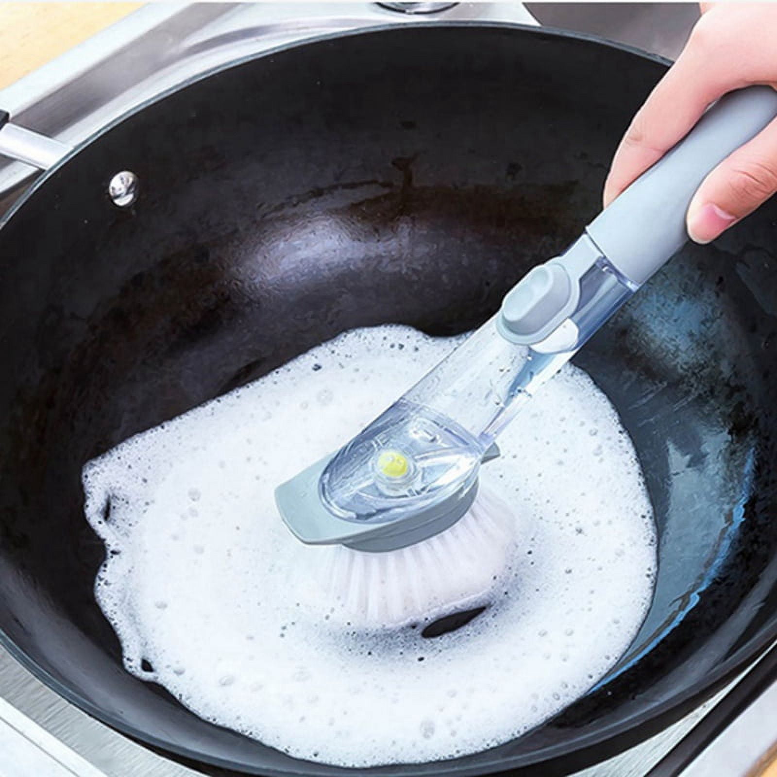 Long Handle Hydraulic Pot Washing Brush, Automatic Liquid Filling Brush ...