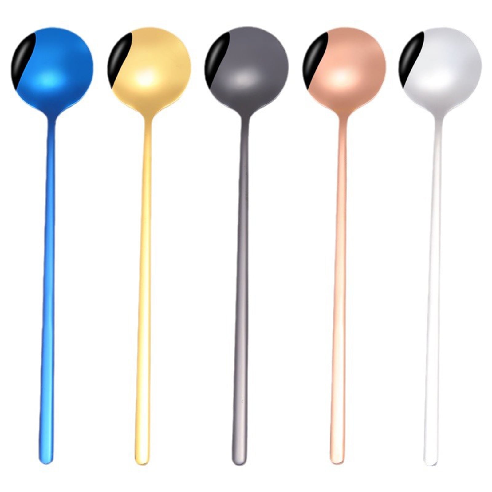 Long Handle Iced Tea Spoon Set of 5 Pieces, 304 Stainless Steel ...