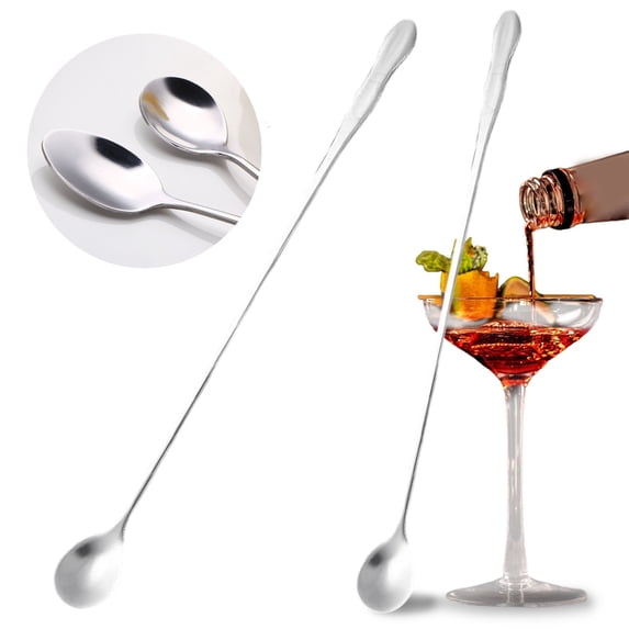 Long Handle Iced Tea Spoons Stainless Coffee Mixing Spoons Long Dessert ...