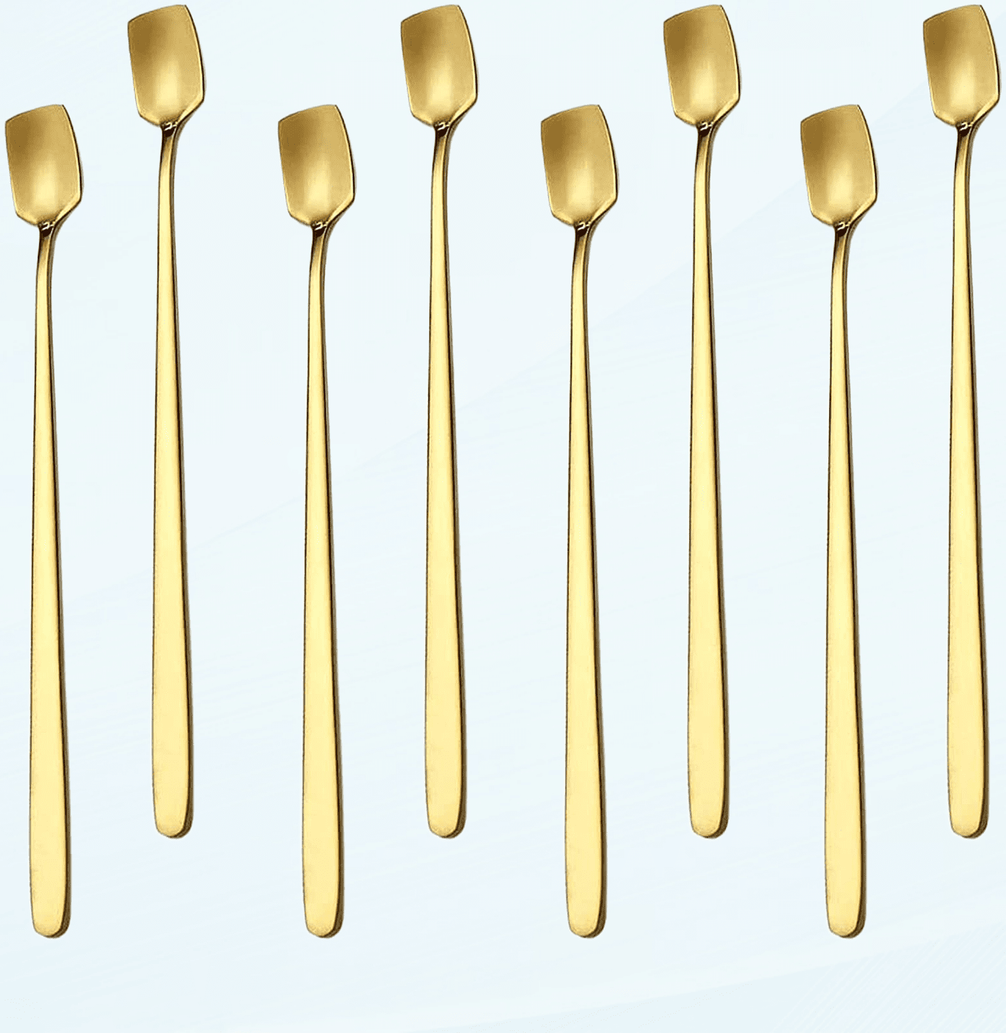 Long Handle Iced Teaspoon 8-Piece, 7-Inch Stainless Steel Mixing ...