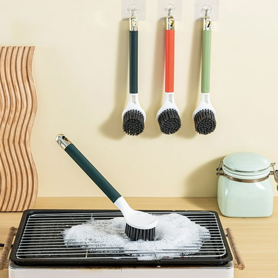 Long Handle Kitchen Pot Brush, Multifunctional Dishwashing Brush with ...