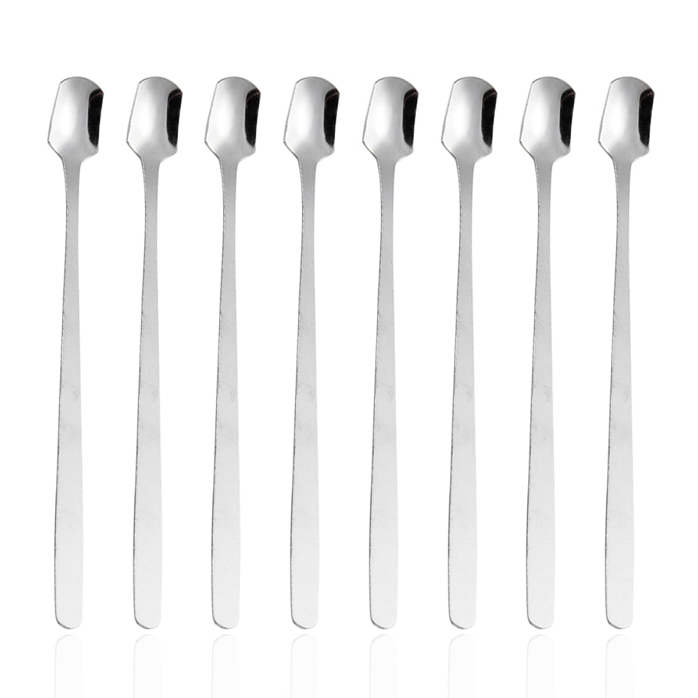 Long Handle Mixing Stirring Ice Tea Spoons, 14.5CM Stainless Steel ...