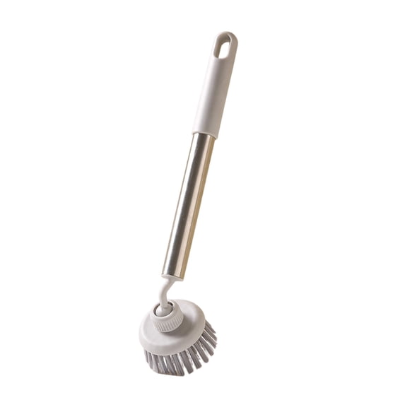 Long Handle Pot Brush, 11-inch Dish Scrubber with Soft Bristles for Non ...