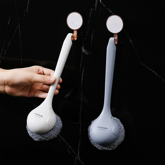 Long Handle Pot Cleaning Brush, Non-Scratch Sponge Head, Dishwasher ...
