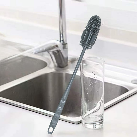 Long Handle Silica Gel Cup Brush, Multi-Purpose Cleaning Brush for ...