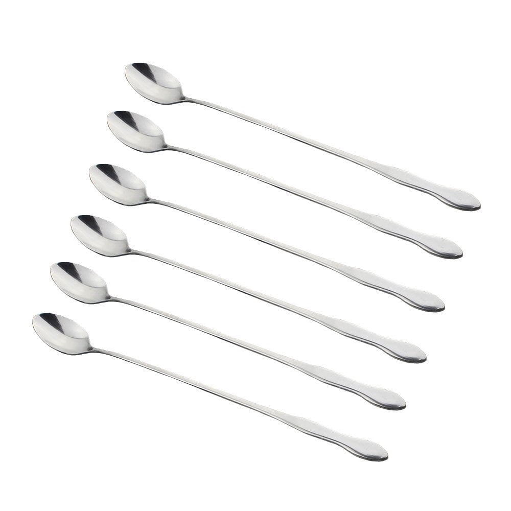 Long Handle Spoon, 12-inch Stainless Steel Iced Teaspoon for Mixing ...