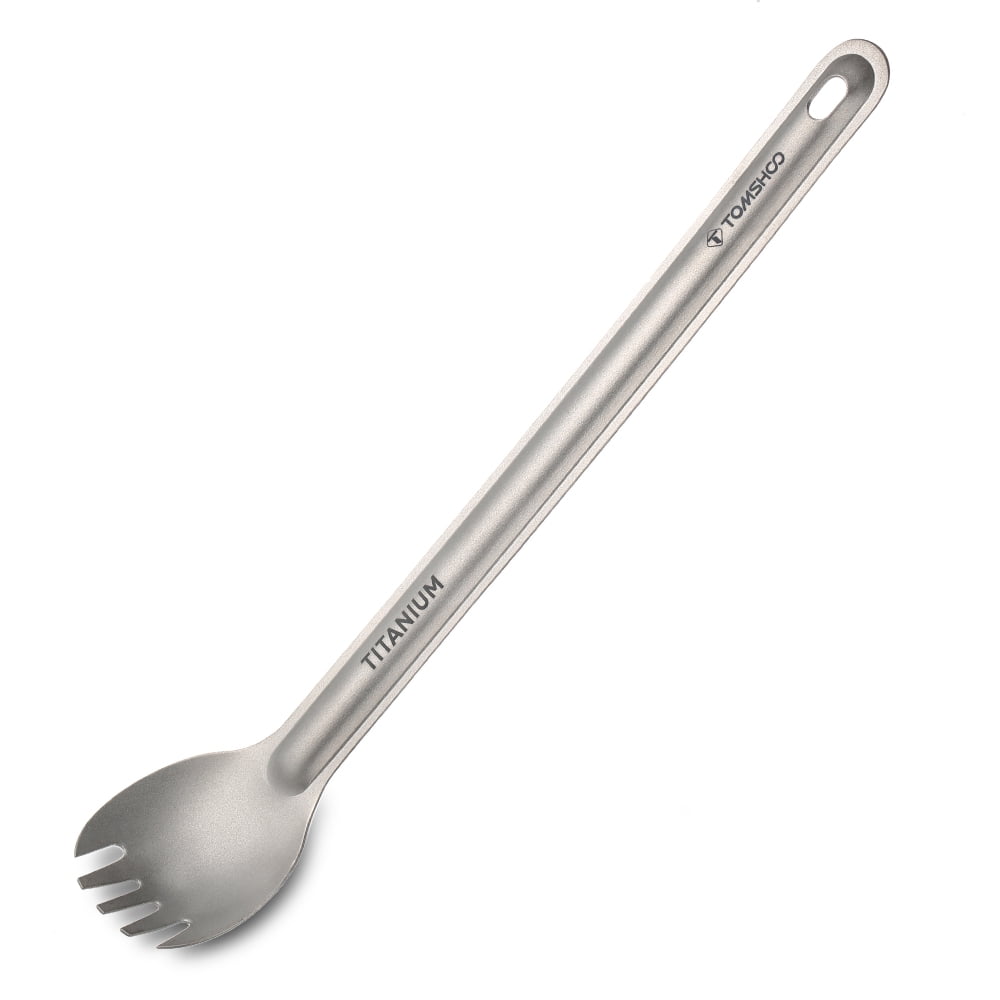 Titanium Long Handle Spork Outdoor Portable Matte Finish Dinner Spork ...