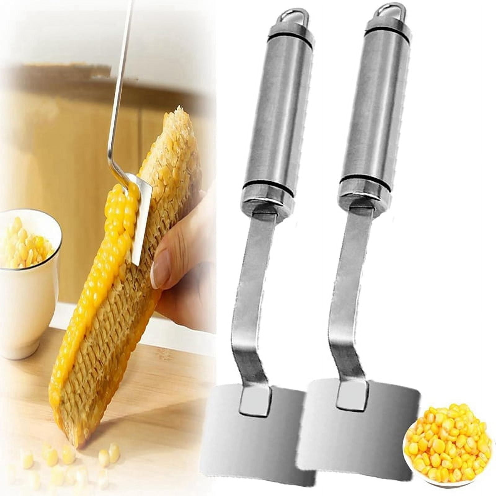 Long Handle Stainless Steel Corn Stripping Tool, Corn Peeler for Corn ...