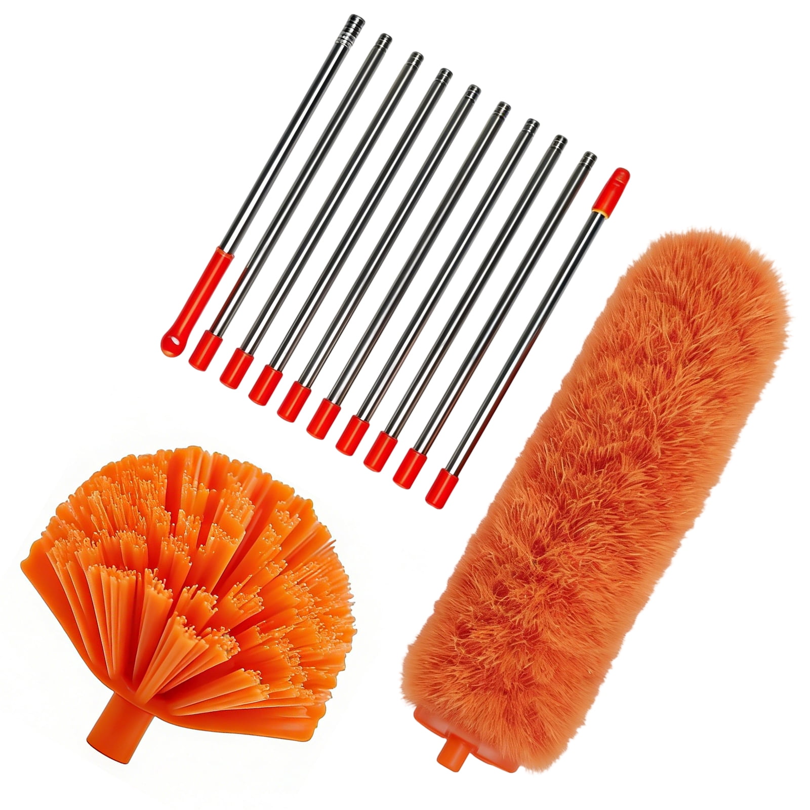 Long Handle Stainless Steel Dusting Brush with Microfiber Pad for ...