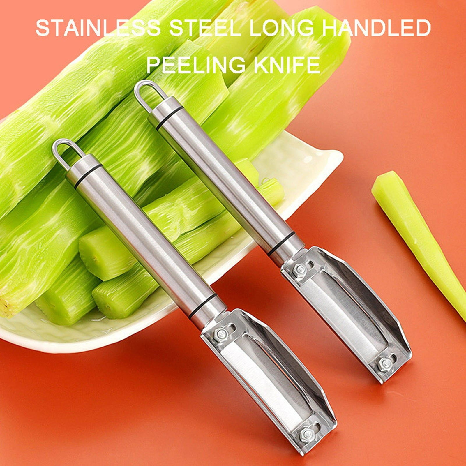Long Handle Stainless Steel Vegetable Peeler | Multi Functional Scraper ...